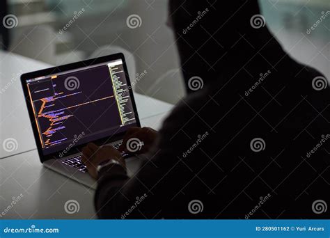 Hacker Code And Programming With Person And Laptop Screen For
