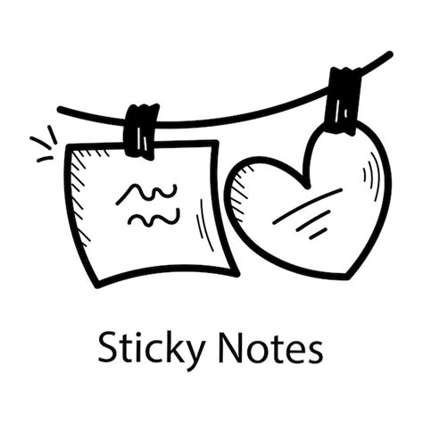 Premium Vector Editable Doodle Icon Depicting Sticky Notes