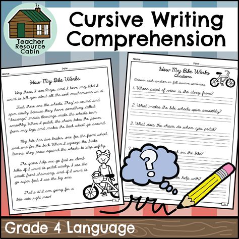 Grade 4 Cursive Comprehension Passages And Questions Teacher Resource Cabin