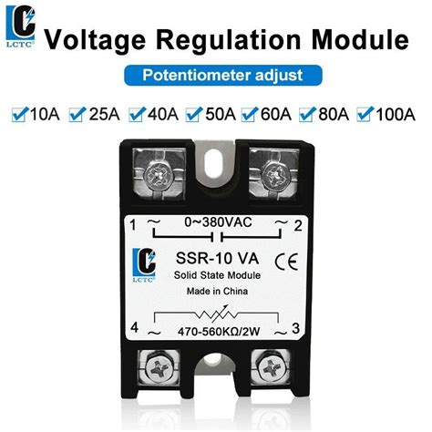 LCTC Single Phase Solid State Voltage Regulator VA Type Voltage Regulator Potentiometer Control