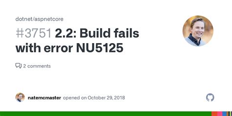 Build Fails With Error Nu Issue Dotnet Aspnetcore Github