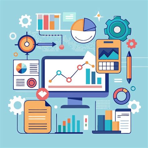 Business Growth Charts And Graphs On Computer Screen Premium Ai Generated Vector