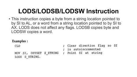 byte and string manipulation 8086 pptx
