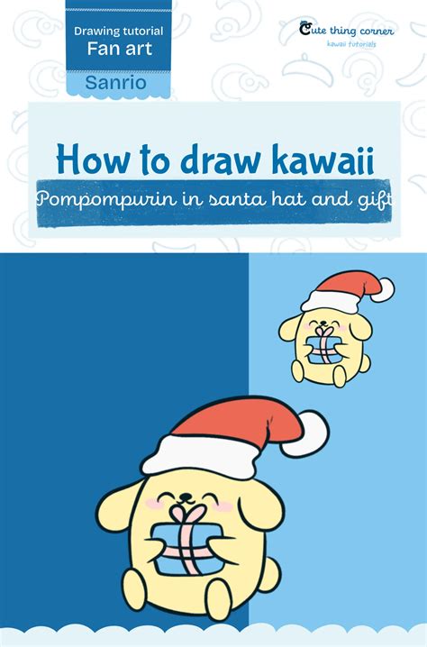 How To Draw Pompompurin With A Santa Hat And T