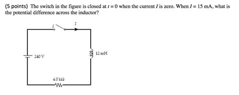 Solved The Switch In The Figure Is Closed At T When The Chegg