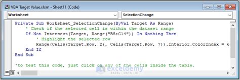 How To Use Target Value In Excel Vba Exceldemy