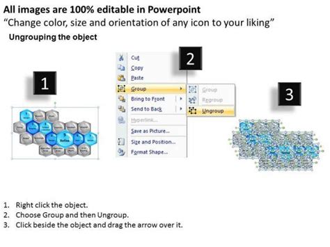 Hexagon Text Boxes Process Flow PowerPoint Slides Ppt Templates