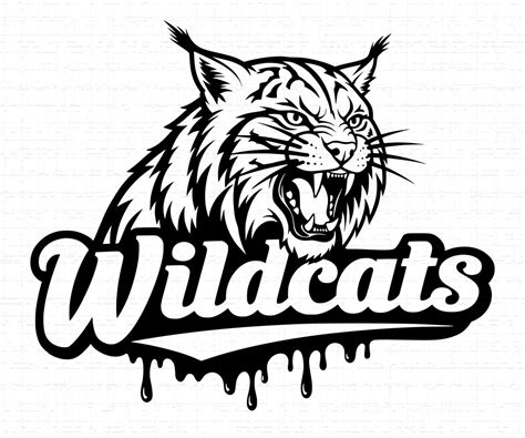 Wildcats Mascot Svg Dripping Text T Shirt Design Bobcat Lynx Team
