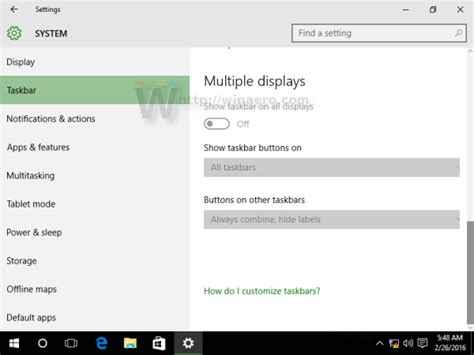 How To Create A Taskbar Settings Shortcut In Windows 10