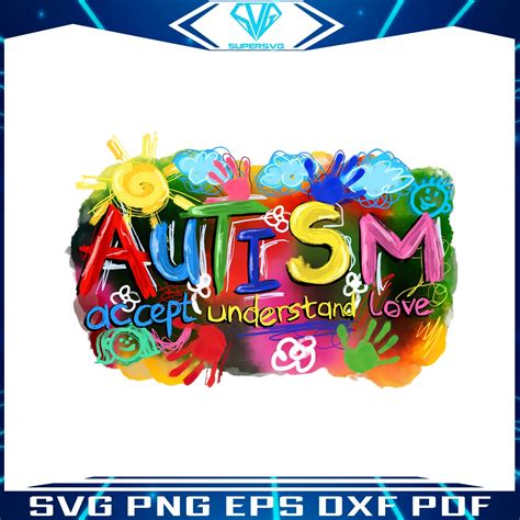 Retro Autism Accept Understand Love Png