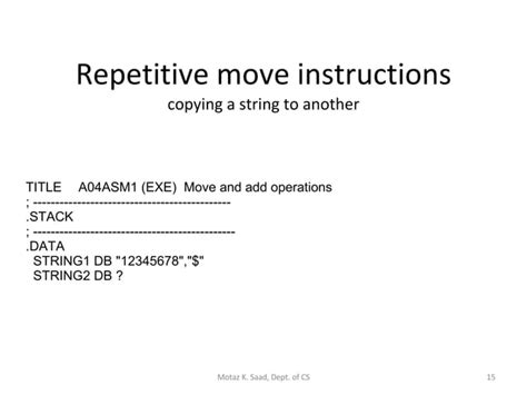 Assembly Language Lecture 4 Ppt