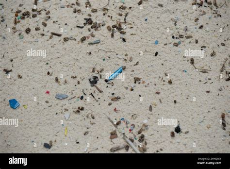 Microplastics Washed Up On The Beach Of St Johns Island Singapore