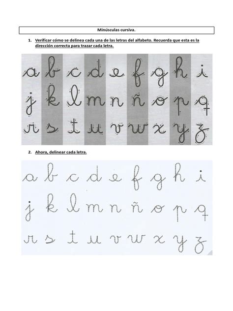 Abecedario En Cursiva Para Practicar Pdf