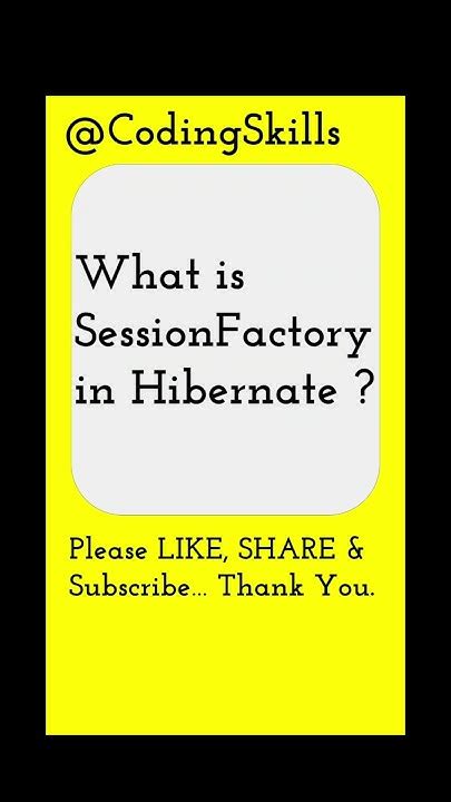 What Is Sessionfactory In Hibernate Coding Skills Hibernate Javacoding