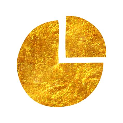 Premium Vector Hand Drawn Pie Chart Icon In Gold Foil Texture Vector