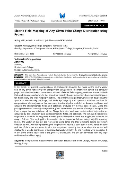 Pdf Electric Field Mapping Of Any Given Point Charge Distribution Using Python