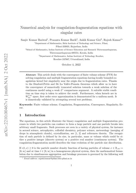 Numerical Analysis For Coagulation Fragmentation Equations With Singular Rates Deepai