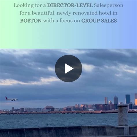 Seeking A Director Level Salesperson In Boston For Two Beautiful 4 Star… Dara B