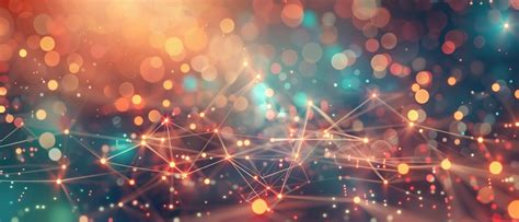 Premium Photo Abstract Network Connections With Colorful Bokeh