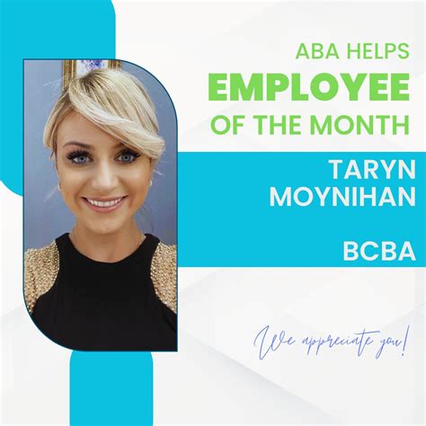 Bcba Aba Appliedbehavioranalysis Abatherapy Employeeofthemonth Eom Aba Helps