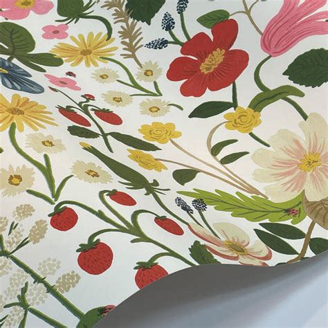 Rifle Paper Co Strawberry Fields Wallpaper White Relish Decor