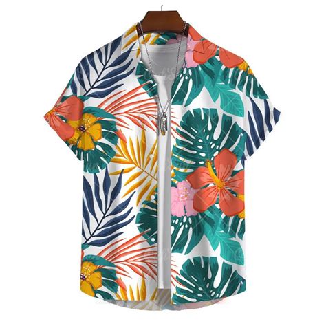 Badu Bg Летни ризи за мъже Ризи и блуза с 3d графика с щампи Ежедневни плажни празнични топове