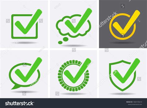 Green Tick Checkbox Icons Vector Set Stock Vector Royalty Free Shutterstock