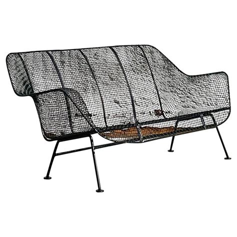 Vintage Russell Woodard Sculptura” Wrought Iron Loveseat For Sale At