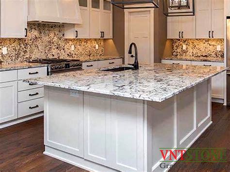 Đá Ốp Mặt Bàn Đảo Bếp Alaska White Đá Granite Ốp Bàn Đảo Bếp