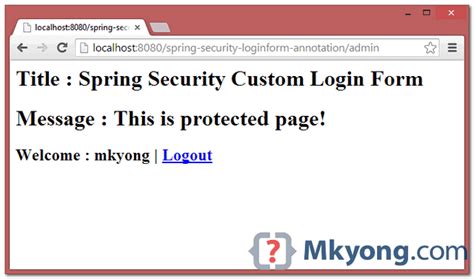 Spring Security Custom Login Form Annotation Example
