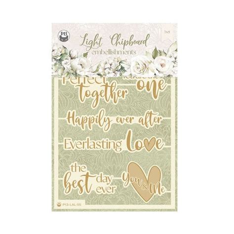 P13 Love And Lace Collection Light Chipboard Embellishments 6