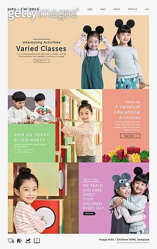 웹템플릿 메인페이지 이미지 어린이 나이 교육 주제 창의성 컨셉 이미지 Jv12256683 게티이미지뱅크