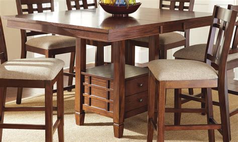 Bolton Extendable Square Counter Height Storage Dining Table From Steve Silver Bo4848pb