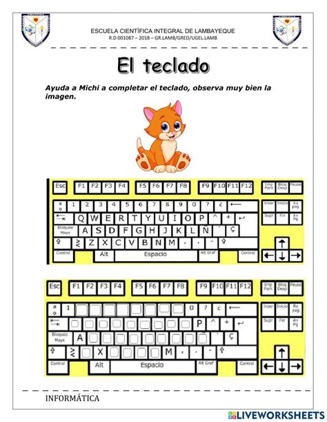 El Teclado Free Interactive Worksheets 1026121