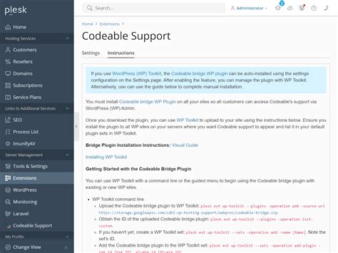 Codeable Support Extension Plesk Codeable Support Extension Plesk