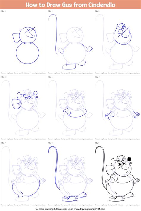 How To Draw Gus From Cinderella Cinderella Step By Step DrawingTutorials Com