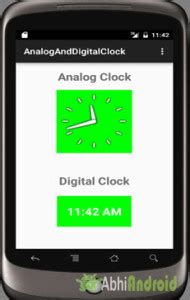 AnalogClock DigitalClock And TextClock In Android With Example Abhi Android