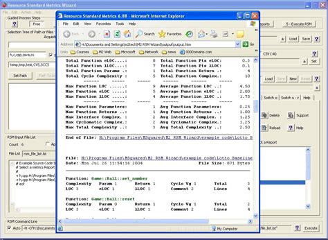 Resource Standard Metrics C C C Java Main Window M Squared