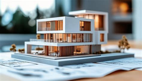 Modern Architectural Model Showcasing Innovative Design And Detail In A