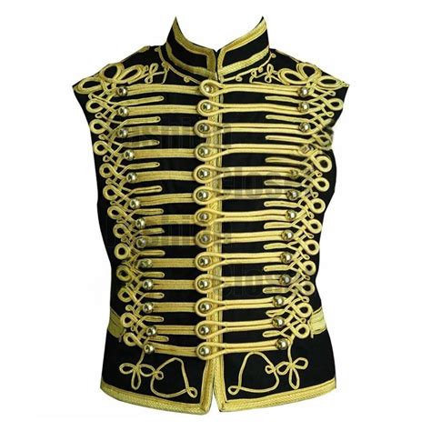 Military Black Napoleonic Hussar Wool Vest Handmade Hussar Adam Ant