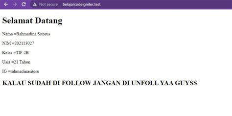 Tutorial Membuat Biodata Menggunakan View Di Codeigneter
