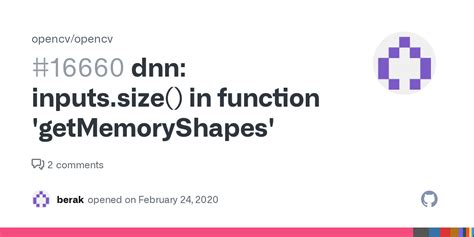 Dnn Inputssize In Function Getmemoryshapes · Issue 16660 · Opencvopencv · Github