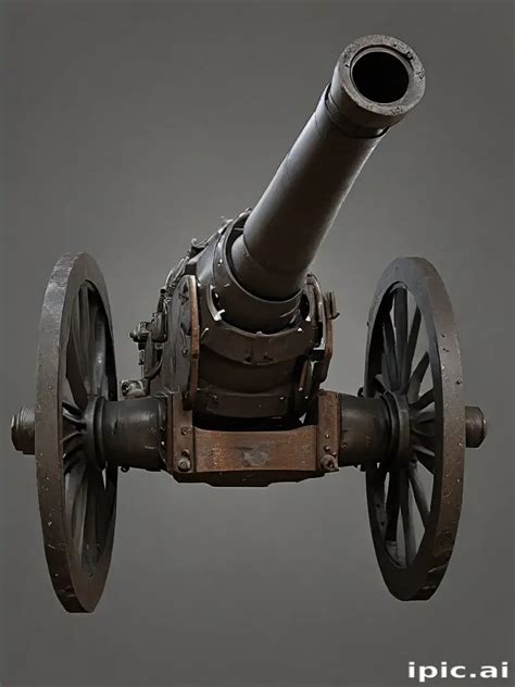 Historic Artillery Piece Displayed Against A Neutral Background For