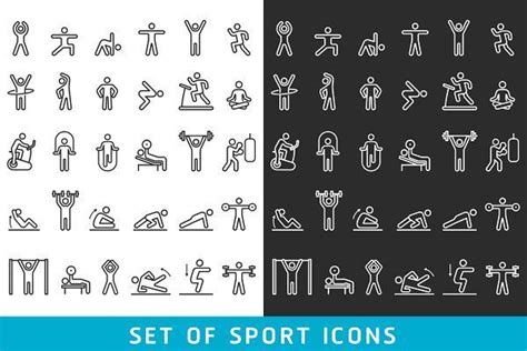 Fitness Exercise Workout Line Icons Line Icon Icon Weight Training