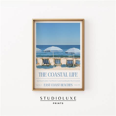 Coastal Magazine Poster Beachy Wall Art Printable Art Coastal