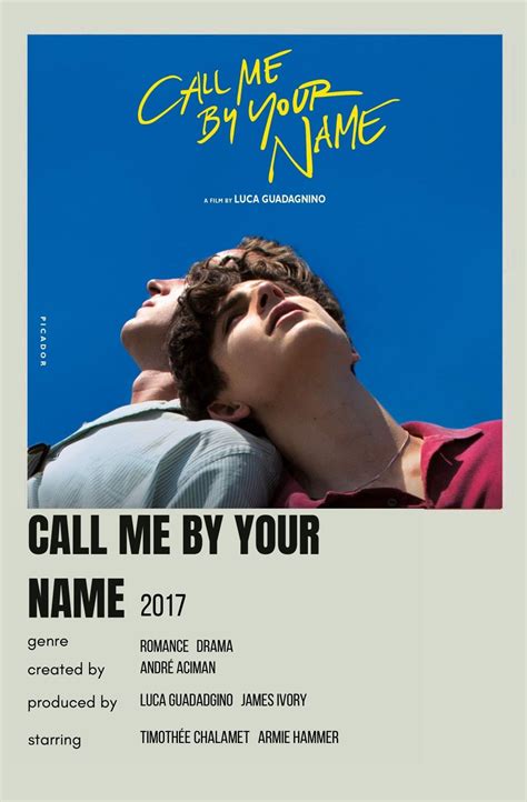 Elegant Call Me By Your Name Minimalist Poster Call Me By Your Name Soundtrack Alternative