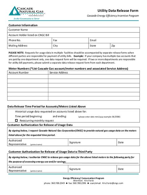 Fillable Online Utility Data Release Form Fax Email Print Pdffiller