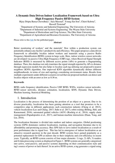 pdf a dynamic data driven indoor localisation framework based on