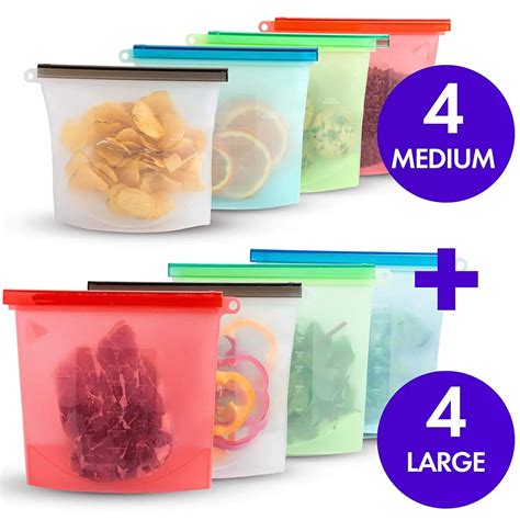 1000ml 1500ml Silicone Storage Bag Reusable Silicone Food Storage Bags For Food Seal Ziplock