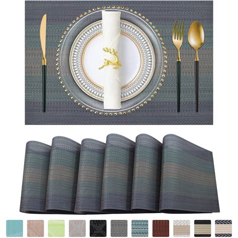 Placemats Woven Cross Weave Place Mats For Dining Table Mats Pvc